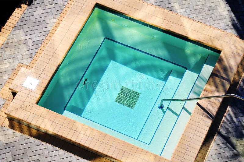 Square Outdoor Jacuzzi stock photo. Image of concrete - 26045870