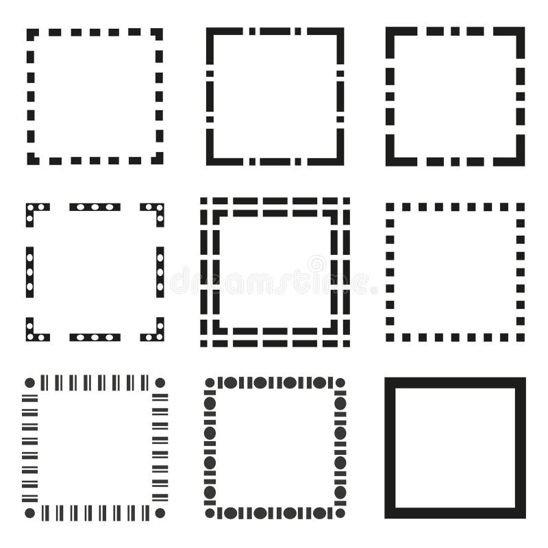 Square Outlines Icon. Rectangular Shapes Collection. Vector Linear ...