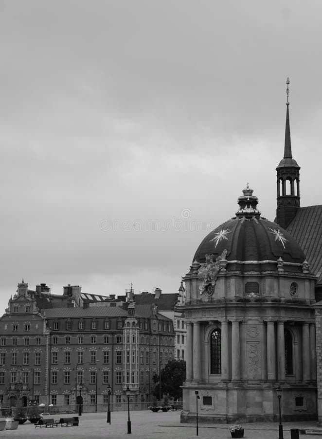 Square Outside Church in Old Town Stock Photo - Image of outside ...