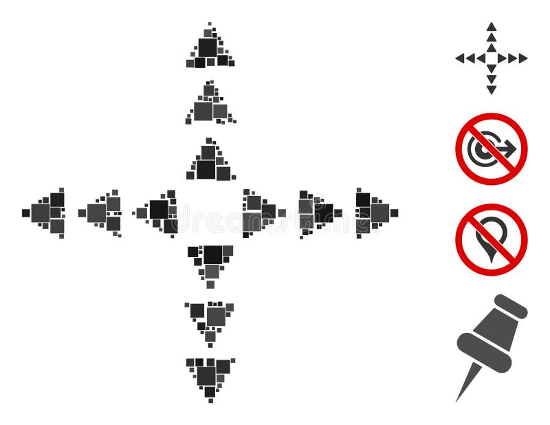 Square Outside Direction Triangles Icon Vector Mosaic Stock ...