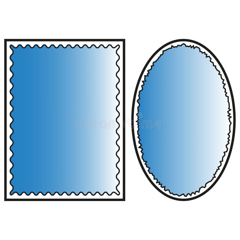 Square Oval Mirror in Realistic Style. Circle Frame Set. Vector ...