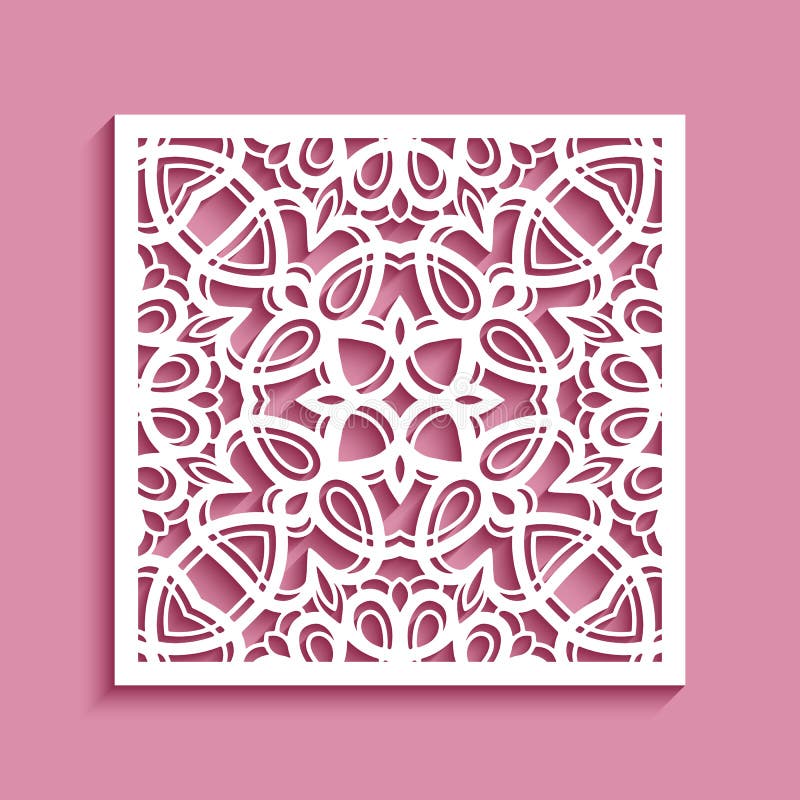 Square Panel with Lace Pattern Stock Vector - Illustration of ...