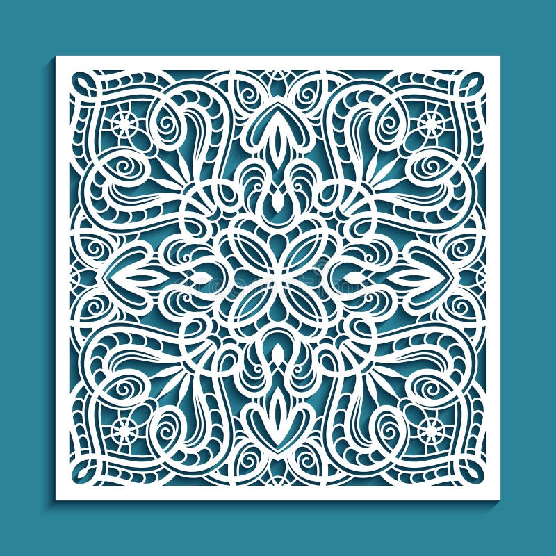Square Tile with Lace Pattern Stock Vector - Illustration of decoration ...
