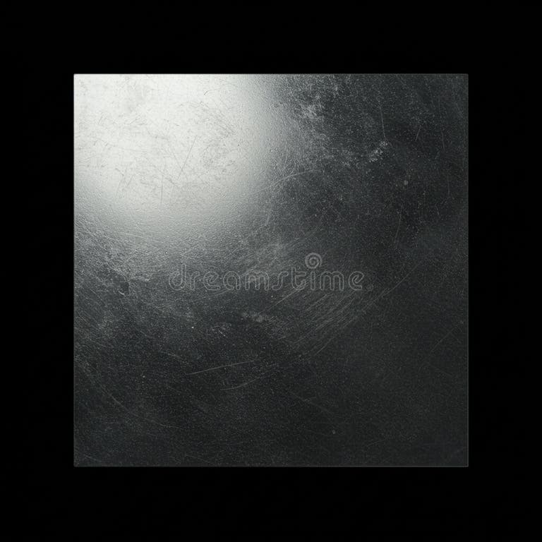 Square Panel of Reflective, Brushed Metal with a Slightly Scratched ...
