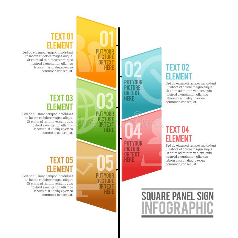 Square Panel Sign Infographic Stock Vector - Illustration of diagram ...