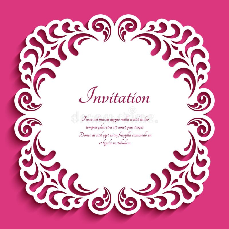 Square Paper Frame with Cutout Border Pattern Stock Vector ...