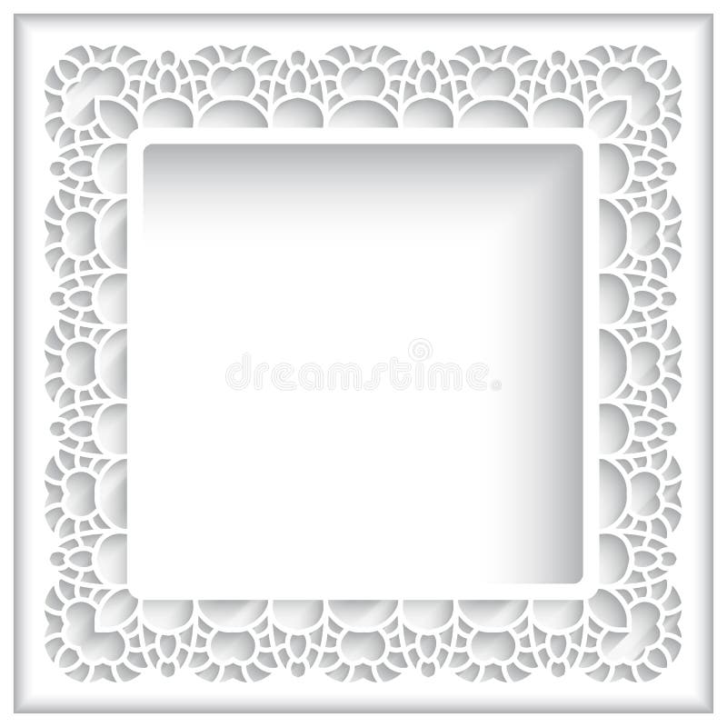 Cutout Paper Frame with Lace Borders Stock Vector - Illustration of ...