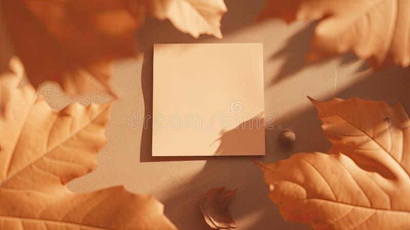 Square Paper Mockup with Realistic Shadows Overlays Leaf. Stock ...