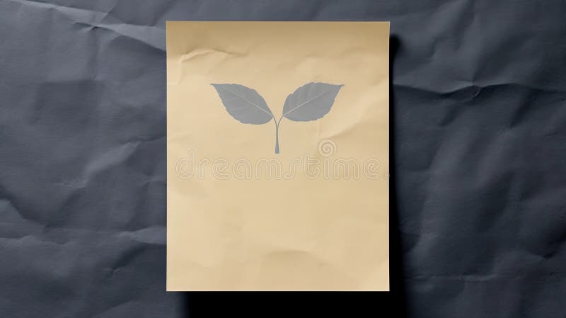 Square Paper Mockup with Realistic Shadows Overlays Leaf. Stock Photo ...
