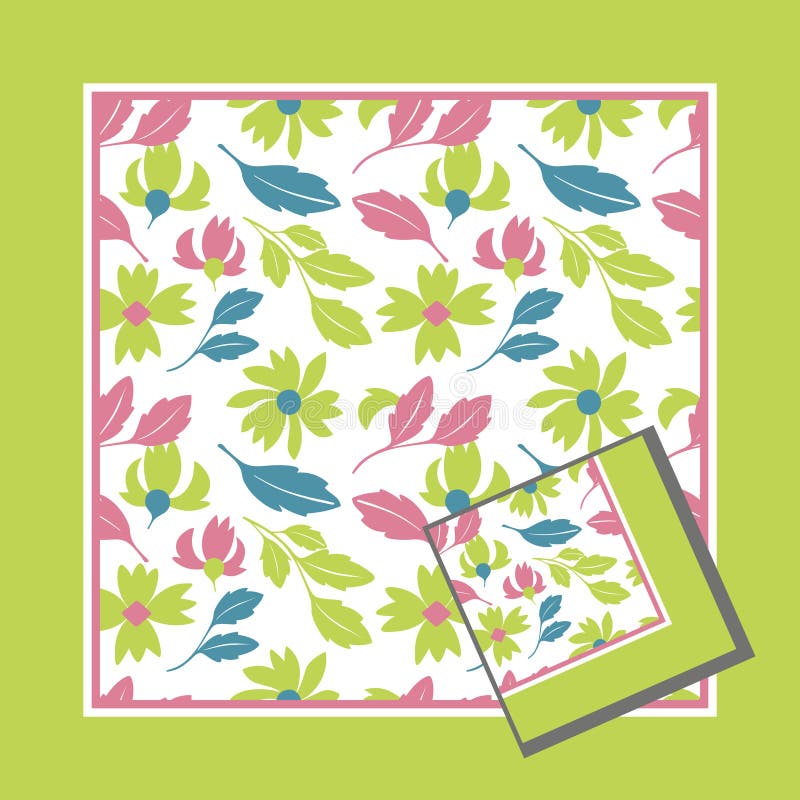 Square Paper Tissue Template Based on Floral Vector Pattern Stock ...