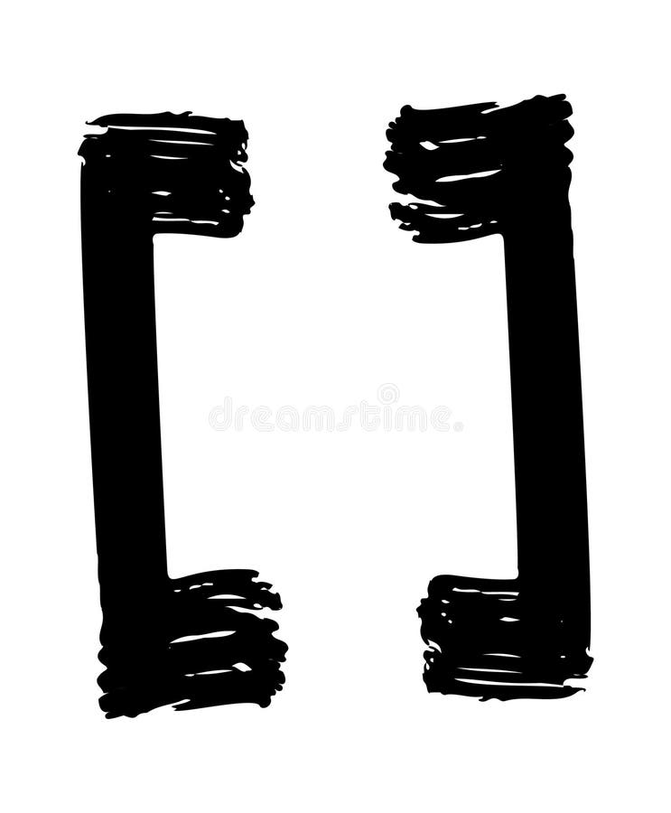 Square Parenthesis Symbol Brushstroke Grunge Stock Vector ...