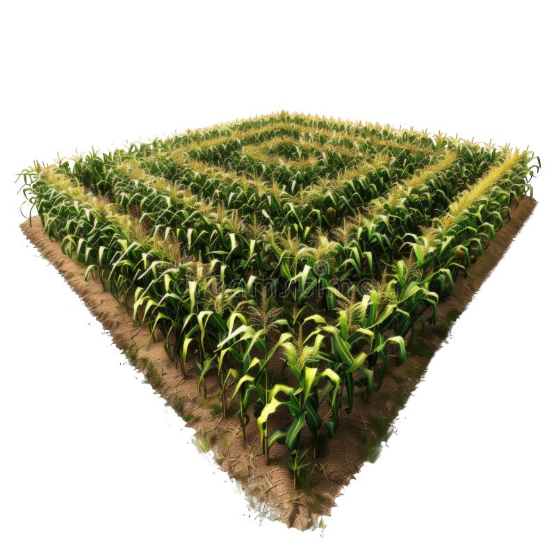 A Square Patch of Corn Stalks Growing in a Field Stock Photo ...