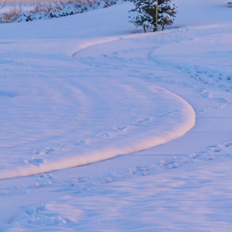 Square Pathway and Terrain Covered with Snow during Winter in Eagle ...