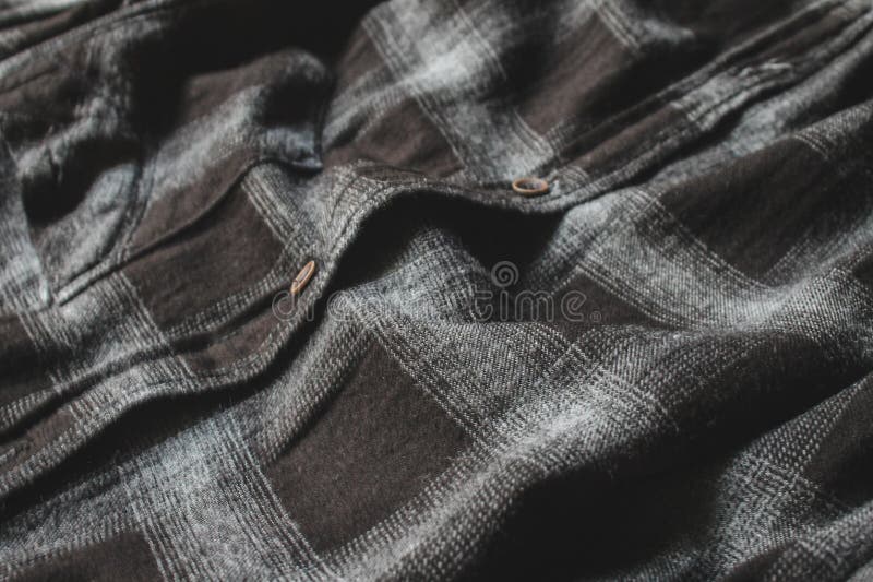 Square Pattern of Black Shirt with Soft Fabric Stock Photo - Image of ...