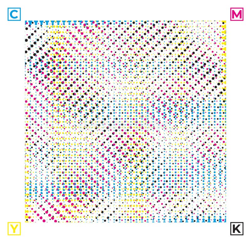 A Square Pattern with Cmyk Squares on White Background Stock Vector ...