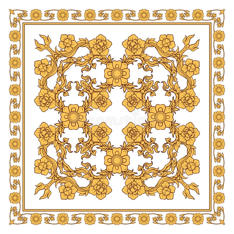 Square Pattern with Decorative Outline Elements of Traditional Stock ...