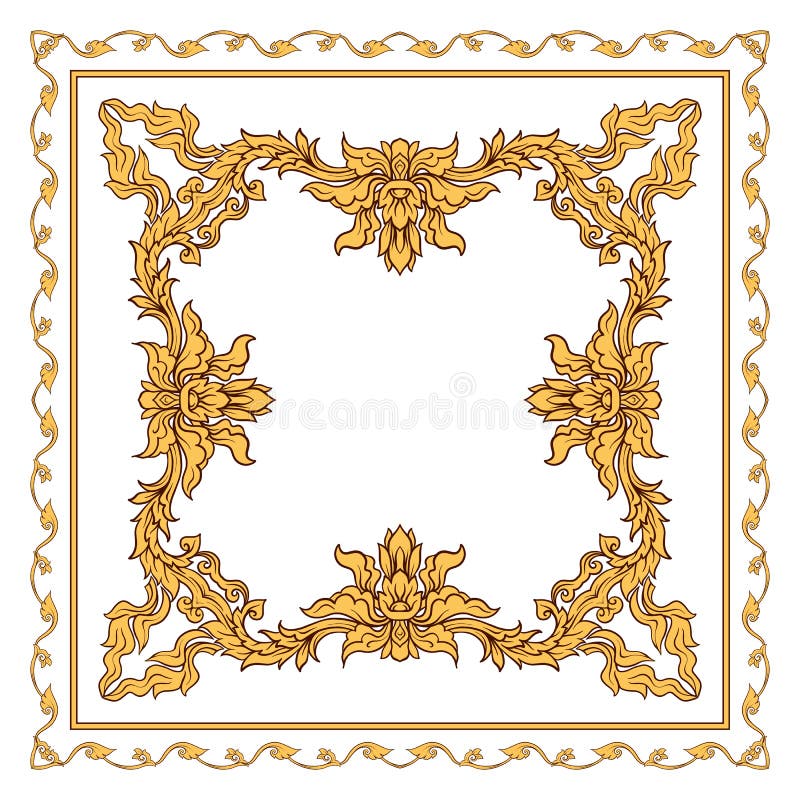 Square Pattern with Decorative Outline Elements of Traditional Stock ...