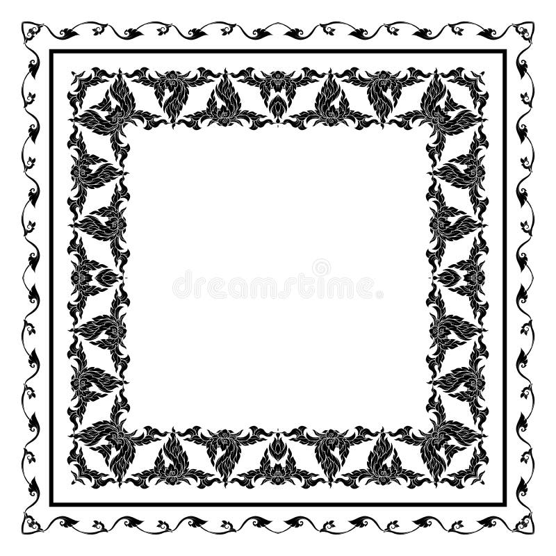 Square Pattern with Decorative Outline Elements of Traditional Stock ...