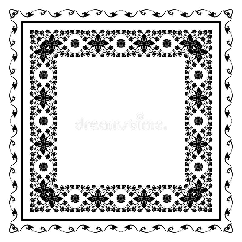 Square Pattern with Decorative Outline Elements of Traditional Stock ...