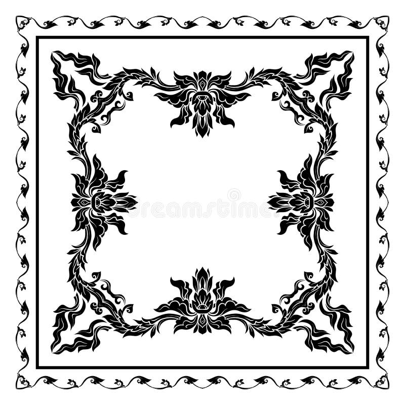 Square Pattern with Decorative Outline Elements of Traditional Stock ...