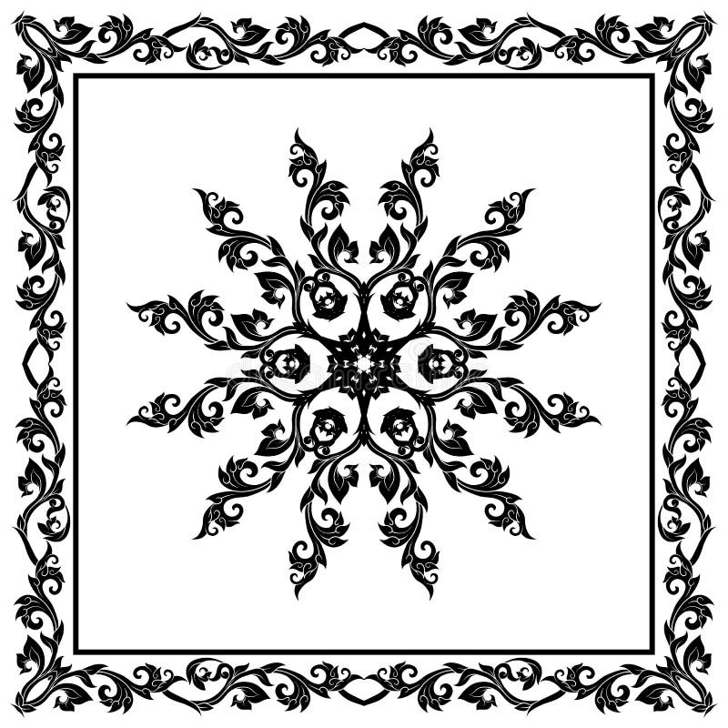 Square Pattern with Decorative Outline Elements of Traditional Stock ...