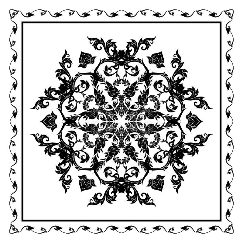 Square Pattern with Decorative Outline Elements of Traditional Stock ...