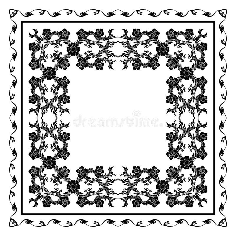 Square Pattern with Decorative Outline Elements of Traditional Stock ...
