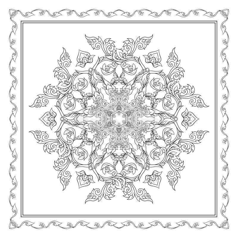 Set of Outline Elements of Traditional Thai Ornament. Stock Vector ...