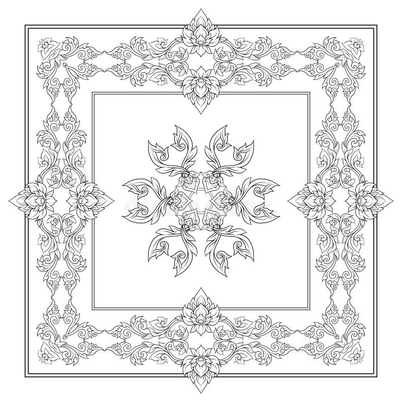 Set of Outline Elements of Traditional Thai Ornament. Stock Vector ...