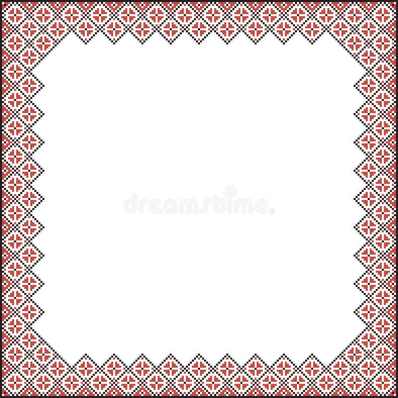 Square Pattern for Embroidery Stock Vector - Illustration of decorative ...