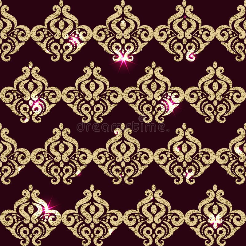 Square Pattern. Golden Sparkle Eastern Pattern Stock Vector ...