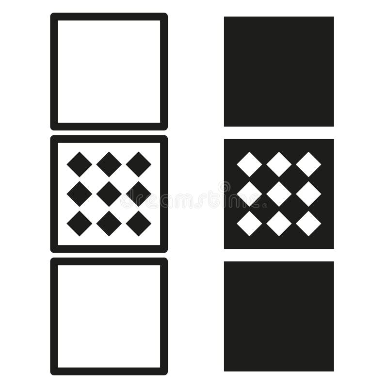 Square Pattern Icons. Geometric Grid Symbols. Black and White Design ...