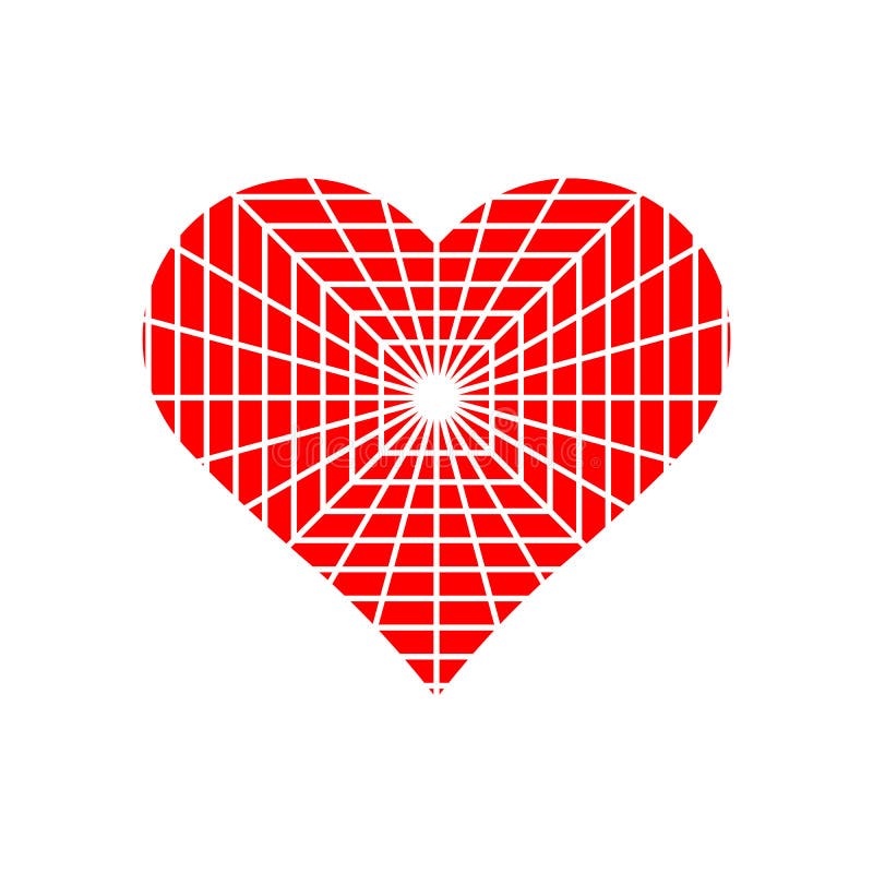 Square Pattern in Red Heart Logo. Stock Illustration - Illustration of ...