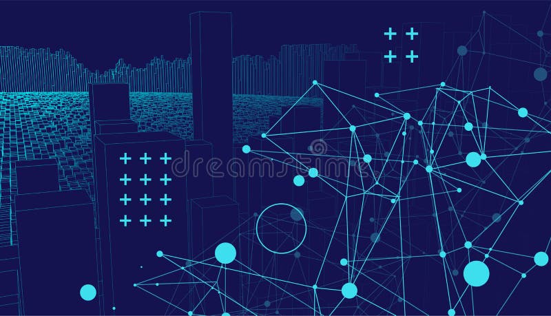 Wireframe Background with Plexus Effect. Futuristic Vector Illustration ...