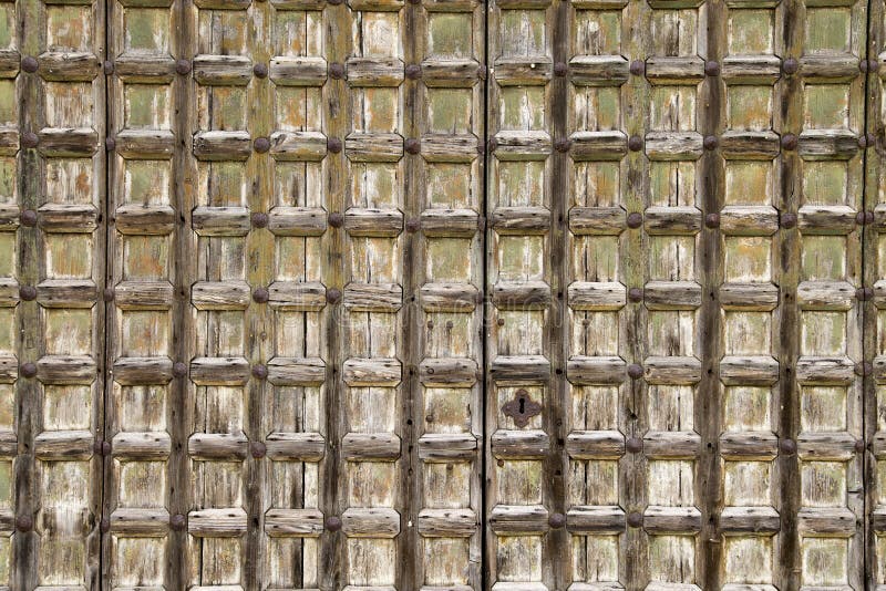 Square Pattern Worn Wooden Door Background Stock Photo - Image of crack ...