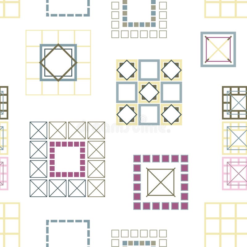 Square Patterns. Geometric Squares. Bright Seamless Pattern. Design of ...