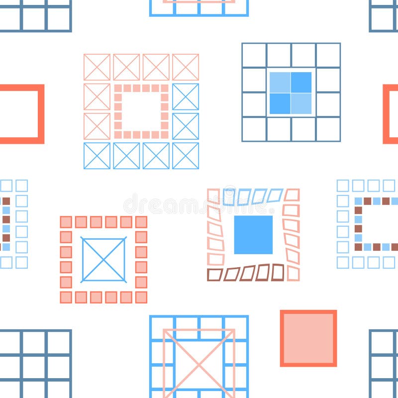 Square Patterns. Geometric Squares. Bright Seamless Pattern. Design of ...