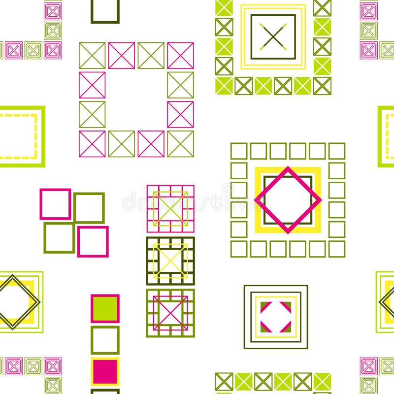 Square Patterns. Geometric Squares. Bright Seamless Pattern. Design of ...
