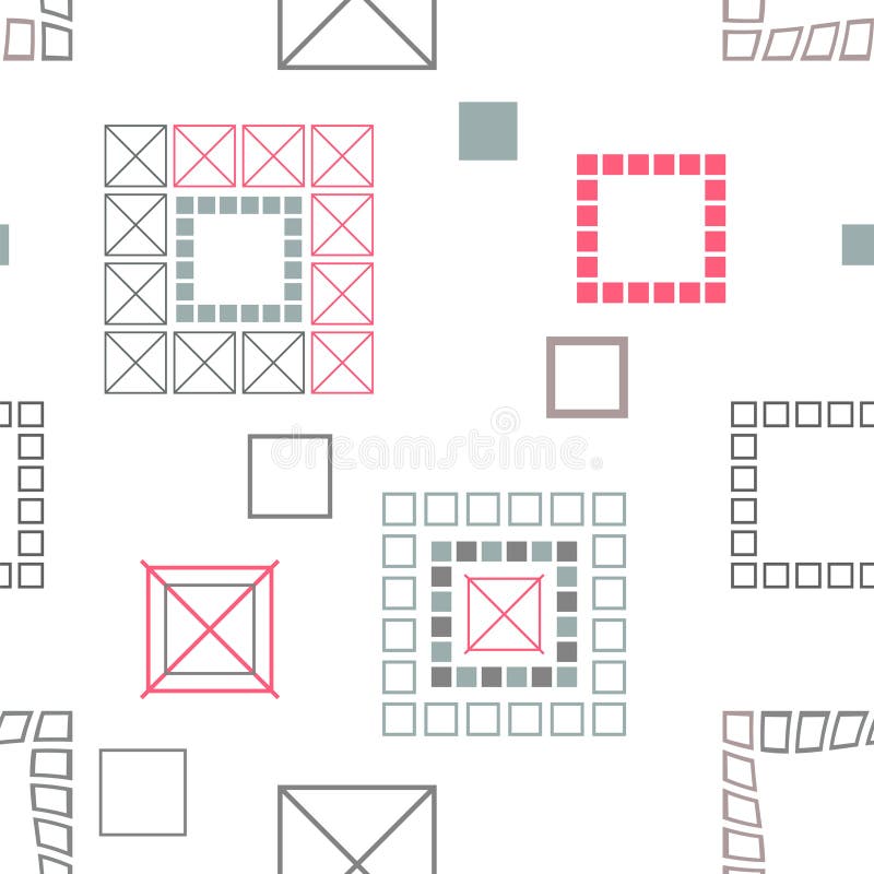 Square Patterns. Geometric Squares. Bright Seamless Pattern. Design of ...