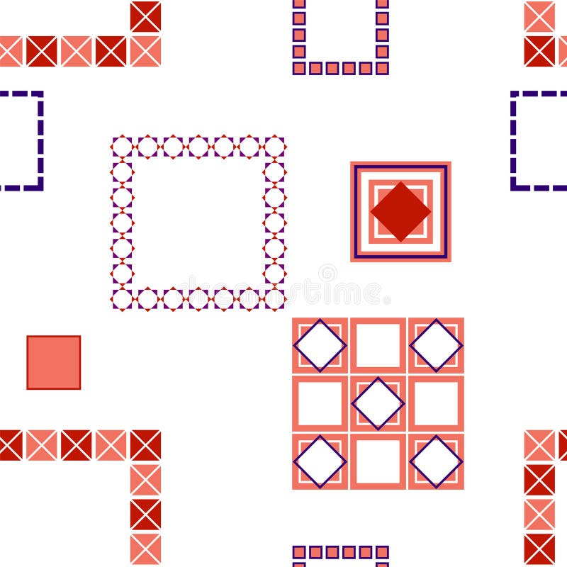 Square Patterns. Geometric Squares. Bright Seamless Pattern. Design of ...