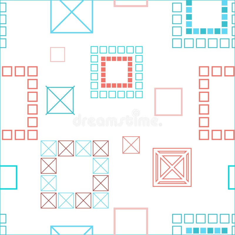 Square Patterns. Geometric Squares. Bright Seamless Pattern. Design of ...