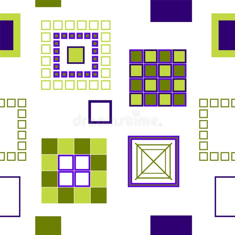 Square Patterns. Geometric Squares. Bright Seamless Pattern. Design of ...