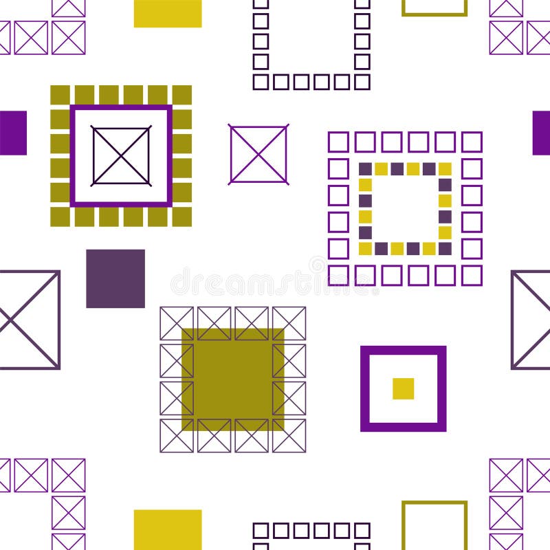 Square Patterns. Geometric Squares. Bright Seamless Pattern. Design of ...