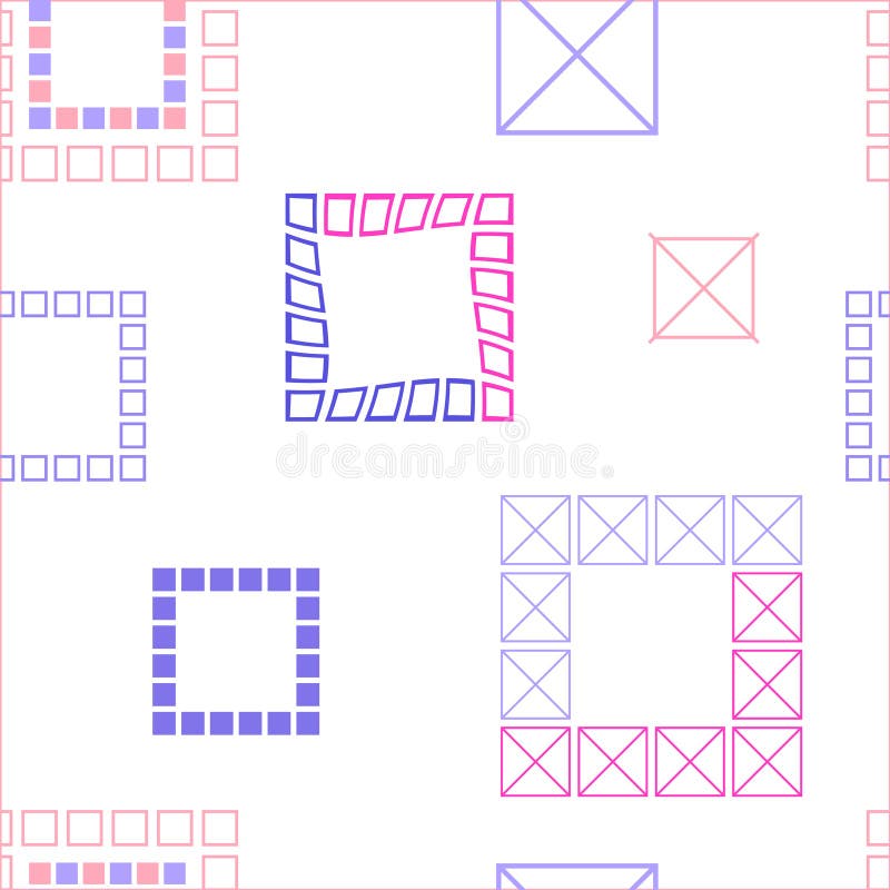 Square Patterns. Geometric Squares. Bright Seamless Pattern. Design of ...