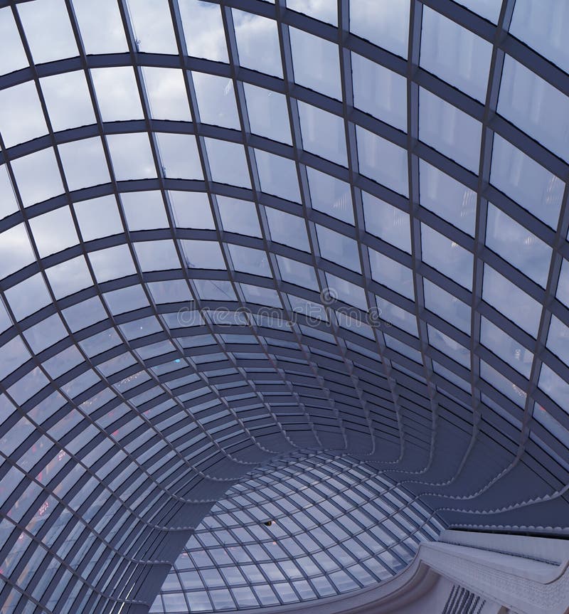 Square Patterns Transparent Ceiling Stock Image - Image of texture ...