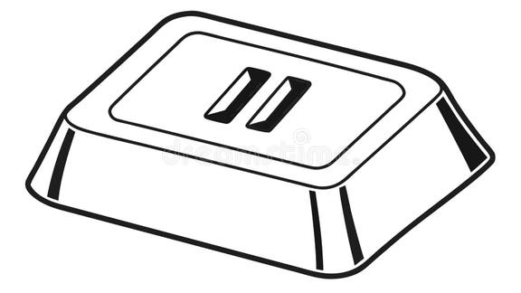 Square Pause Button Outline, User Interface Control Icon, Vector Design ...