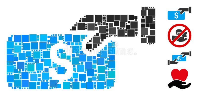 Square Pay Icon Vector Collage Stock Illustration - Illustration of ...