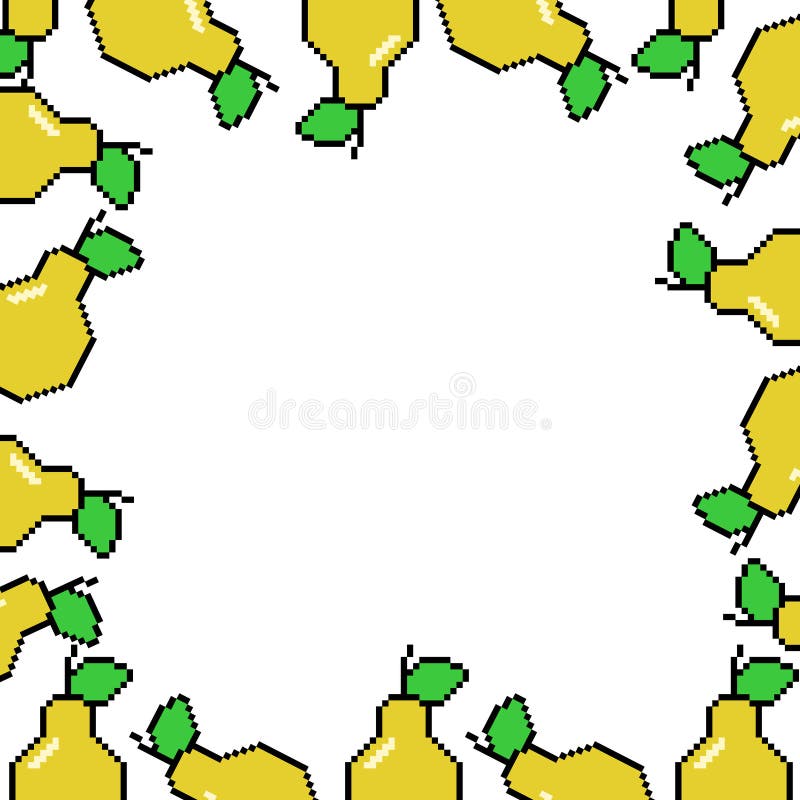 Square Pear Pixel Art Frame Design Stock Vector - Illustration of ...