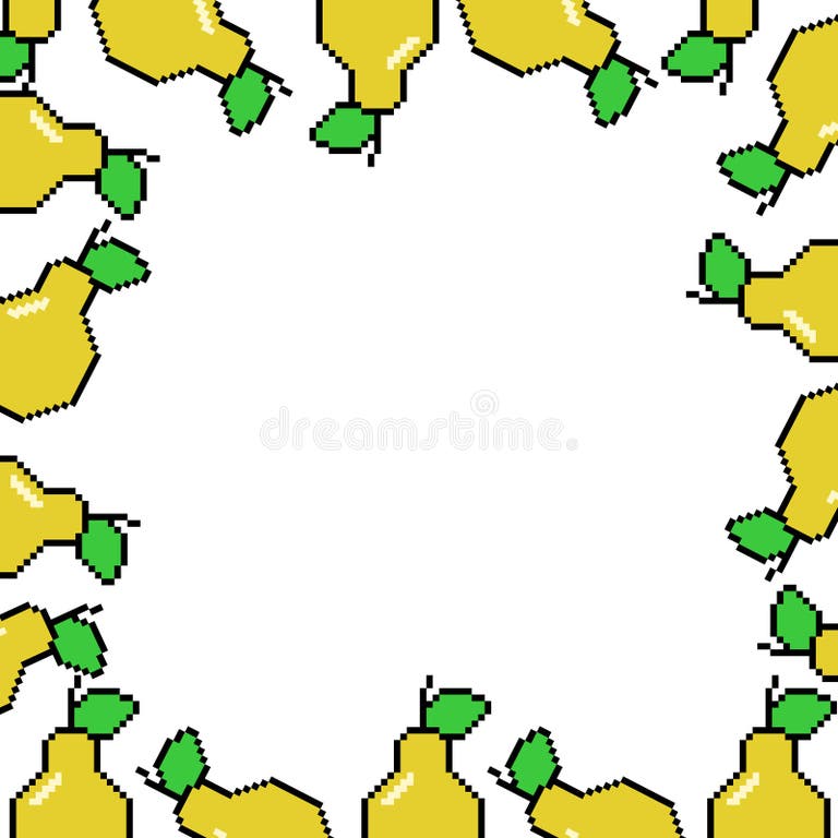 Square Pear Pixel Art Frame Design Stock Vector - Illustration of ...