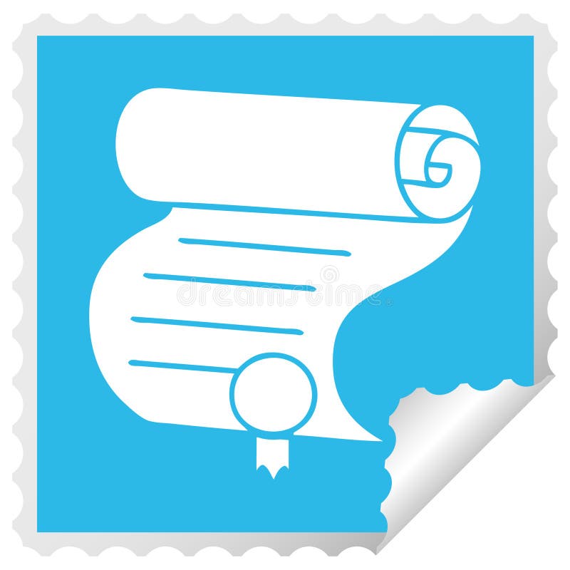 Square Peeling Sticker Cartoon Important Document Stock Vector ...